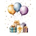 11 PNG. Watercolor Birthday Clipart, Happy Birthday Bundl, Balloons ...