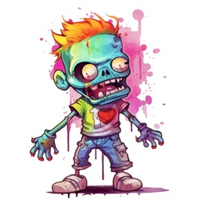 11 Halloween Clipart PNG Watercolor Horror Zombie Clipart - Etsy UK