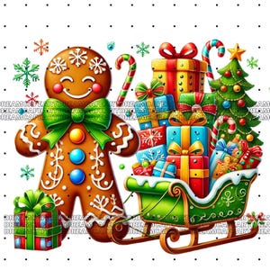 23 PNG, Gingerbread Man Clipart Bundle, Christmas Clipart, Festive ...