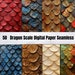 50 Realistic Dragon Scale Digital Paper, Seamless Dragonscale Pattern ...