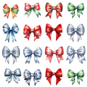 40 PNG, Watercolor Bow Clipart Bundle, Clipart Bundle, Watercolor Cute ...