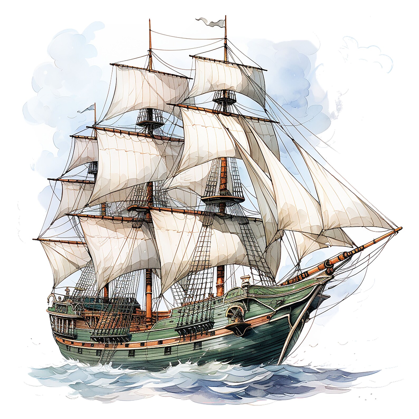 10 Pirate Ship Clipart, Jpgs, Digital Download, Commercial Use, Mixed ...