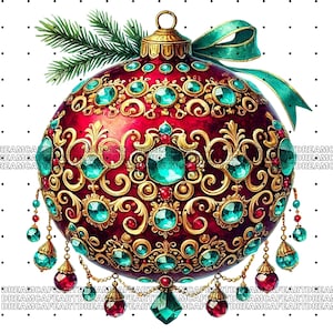 50 PNG Set 1 Christmas Vintage Ornaments Bundle Clipart, Christmas ...