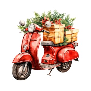 11 Watercolor Christmas Clipart PNG, Christmas Delivery Clipart ...