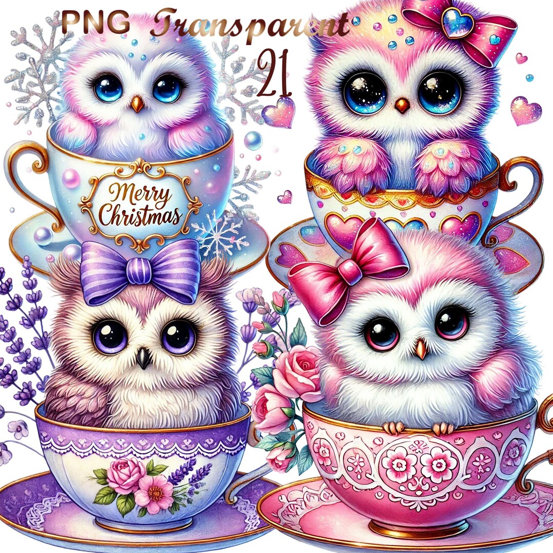 21 Pngs Set 8 Owl Clipart Bundle, Cute Owl Sublimation Clipart ...