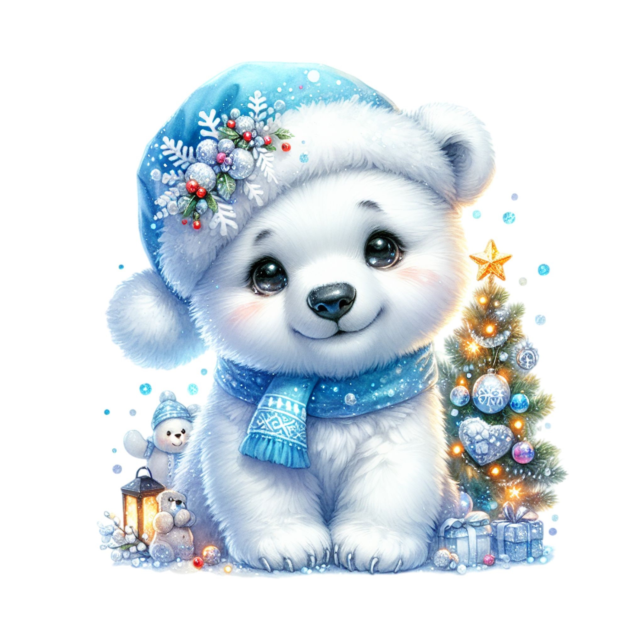 21 PNG, Christmas Polar Bear Clipart Bundle, Polar Bear Clip Art, Cute ...