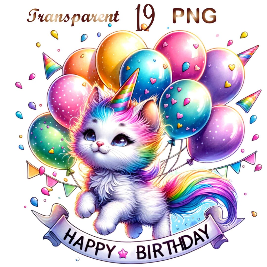 19 Caticorn Clipart, Caticorn Birthday, Caticorn Party,caticorn Balloon ...