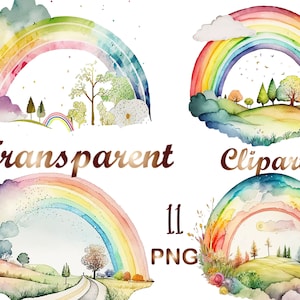 11 Watercolor Rainbow Clipart Bundle PNG, Rainbow Png, Digital Download ...