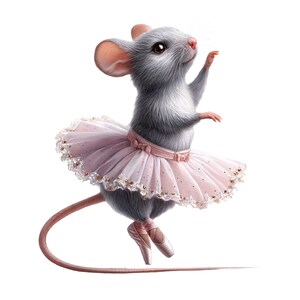 21 PNG Little Mouse Ballerinas Clipart Bundle, Cute Mouse Ballet ...
