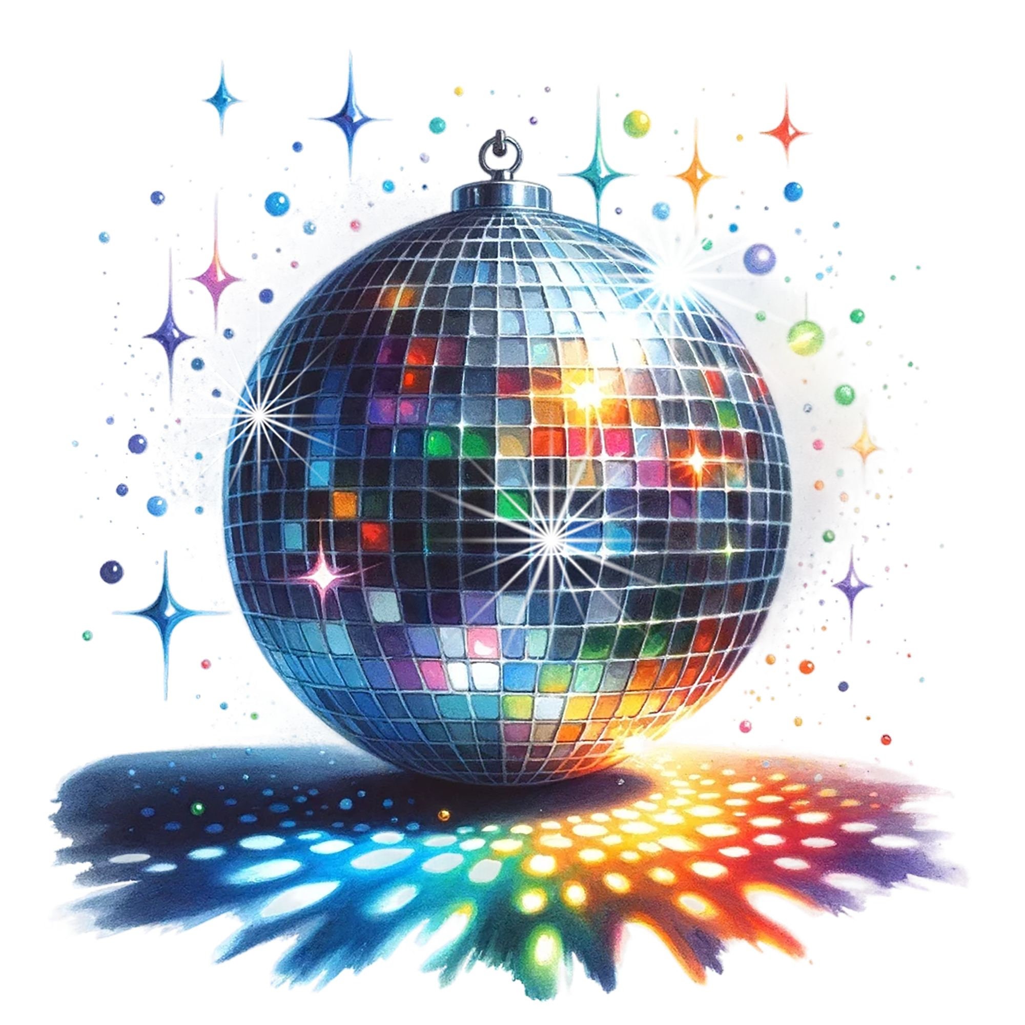 Watercolor Disco Ball Clipart Bundle, Retro Party PNG (digital Download ...