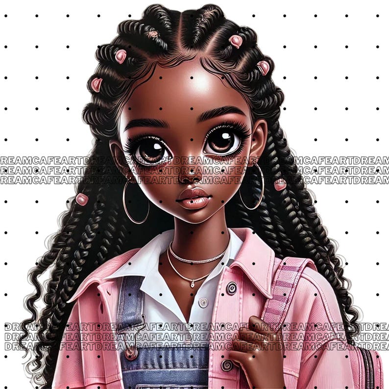 35 PNG, Black School Girls Clipart Bundle,set 1,black Cute Educational ...