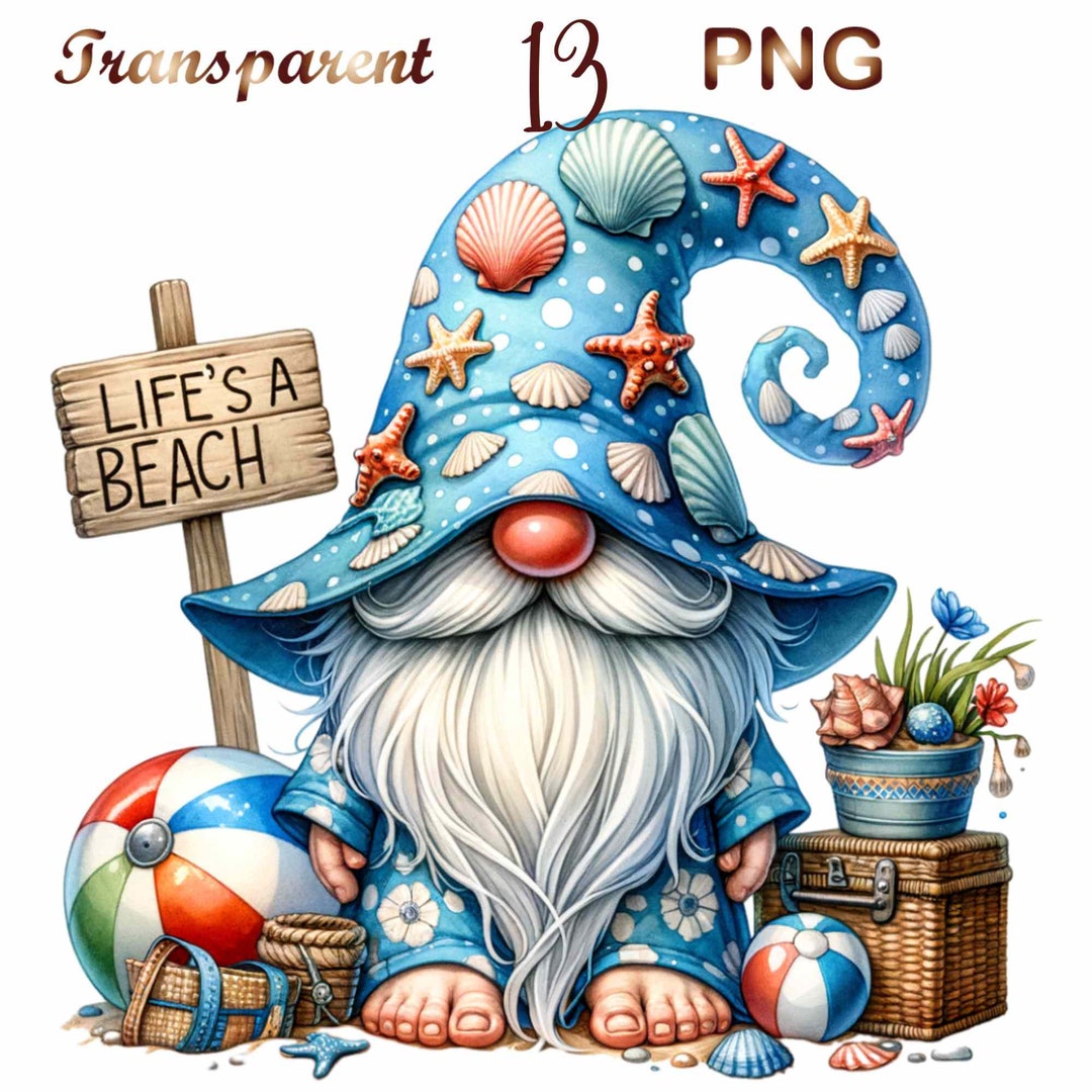 13 Beach Gnome Png, Summer Gnome Clipart, Cute Gnome Clipart, Boho ...