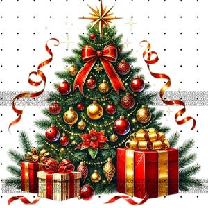 27 PNG Christmas Trees Clipart Bundle, Set 2,festive Tree Illustrations ...
