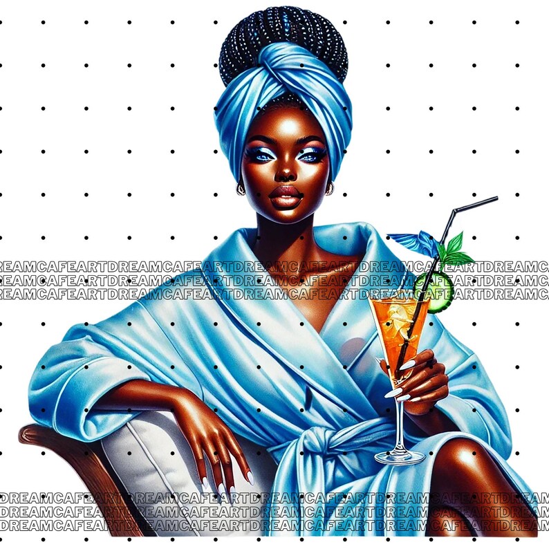 35 PNG Set 1 Spa Girls Clipart Bundle, Black African American Girls ...