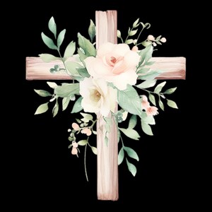 18 Pastel Boho Floral Cross Clipart Png,wooden Watercolor Cross Clipart ...