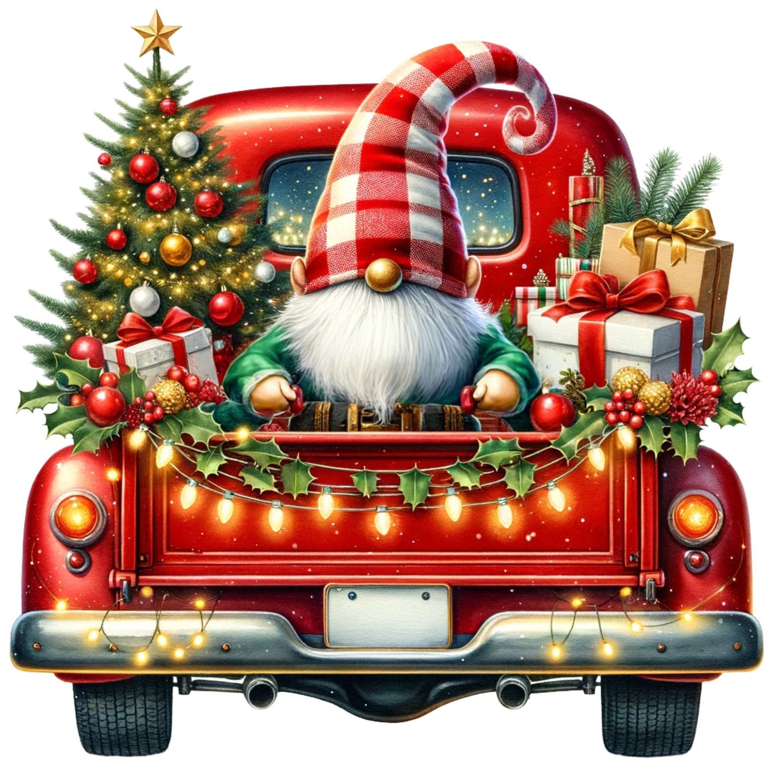 10 Christmas Gnome and Truck Clipart Bundle, Christmas Clipart, Winter ...