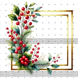 30 PNG Set 3 Christmas Frames Clipart Bundle, Holiday Festive Border ...