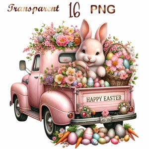 16 Easter Bunny Truck Clipart, Easter Truck Clipart, Easter Bunny ...