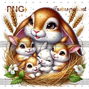 35 PNG Rabbit Set 2 Clipart Bundle, Bunnies Illustrations Graphics ...