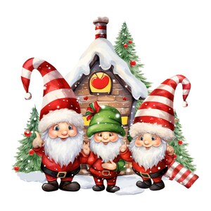 11 Christmas Gnomes Clipart, Christmas Clipart, Gnome Clipart, Jpgs ...