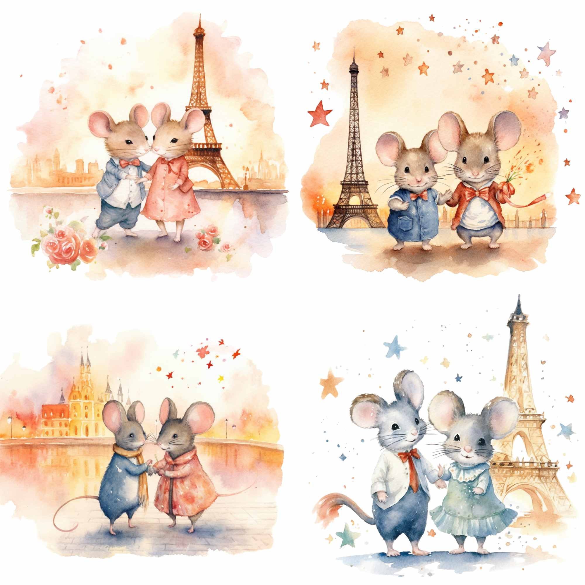 17 Mice in Paris PNG, Romantic Mouse Png, Romantic Clipart, Mice ...