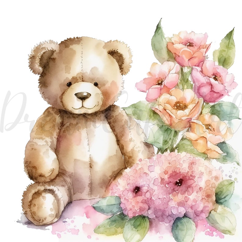 7 Teddy Bear Clipart Jpgs High Quality Digital Planner - Etsy