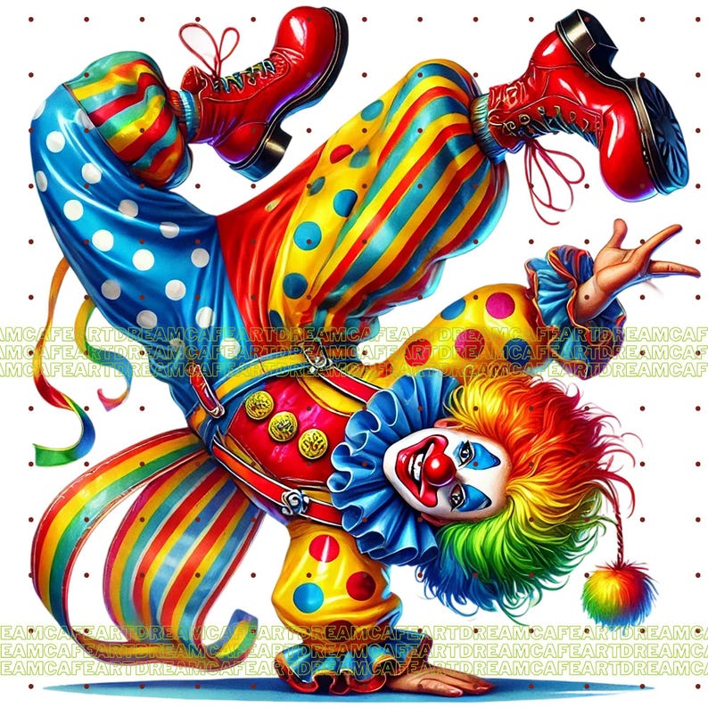 41 PNG Set 2 Cute Clowns Clipart Bundle, Colorful Circus Performer ...