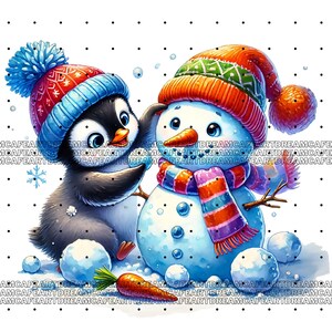 40 Png, Christmas Penguins Clipart Bundle, X-mas Clipart, Holiday ...