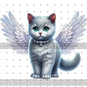 40 PNG, Cute Angelic Cats Clipart Bundle, Angelic Cats Png, Heavenly ...