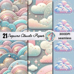21 Printable Glitter Digital Papers,clouds Digital Papers, Jpgs,glitter ...