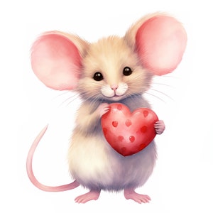 14 Mouse With Heart PNG, Mouse Clipart, Valentine's Day Clipart,mouse ...
