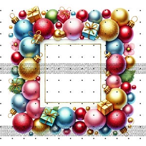33 PNG, Christmas Frames Clipart Bundle, Holiday Festive Border ...