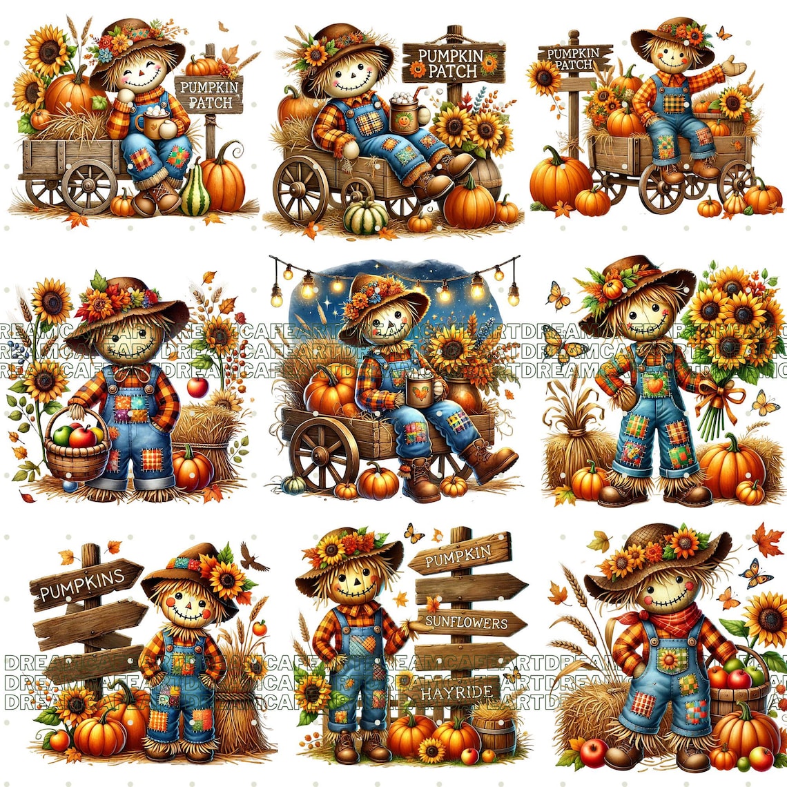 Fall Scarecrows Clipart – 62 PNG | Hello Pumpkin, Pumpkins, Autumn ...