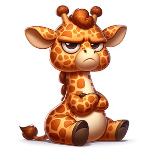 40 JPG, Funny Grumpy Animals Clipart Bundle, Funny Grumpy Safari Animals Clipart, Grumpy Forest ...