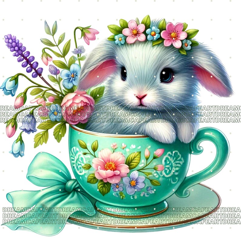 30 PNG Spring Baby Bunny Clipart, Cute Bunny PNG Bundle, Hello Spring ...