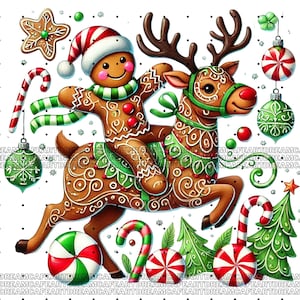 23 PNG, Gingerbread Man Clipart Bundle, Christmas Clipart, Festive ...