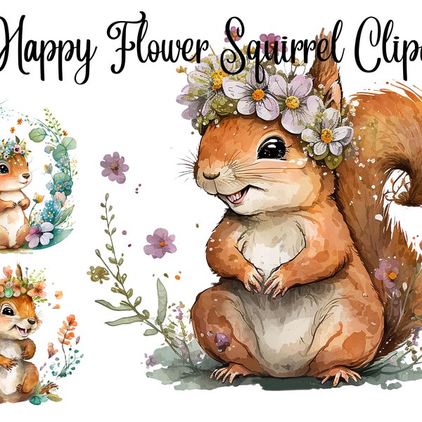Squirrel Watercolor - Etsy