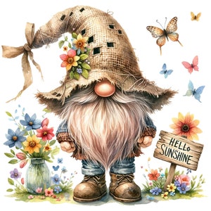 9 Spring Gnome Sign,easter Gnome Sign for Wreath,wreath Sign Png,garden ...