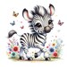 40 PNG, Watercolor Baby Zebra Clipart Bundle, Cute Zebra Clipart ...