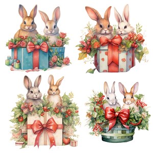 21 Christmas Bunny PNG, Xmas Bunnies Png, Bute Bunny Clipart, Bunny ...