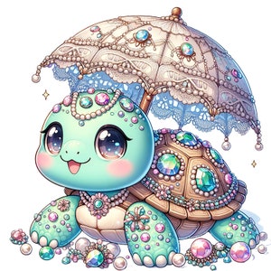 15 JPG Sea Turtle Clipart, Pastel Colors Cute Ocean Animals ...