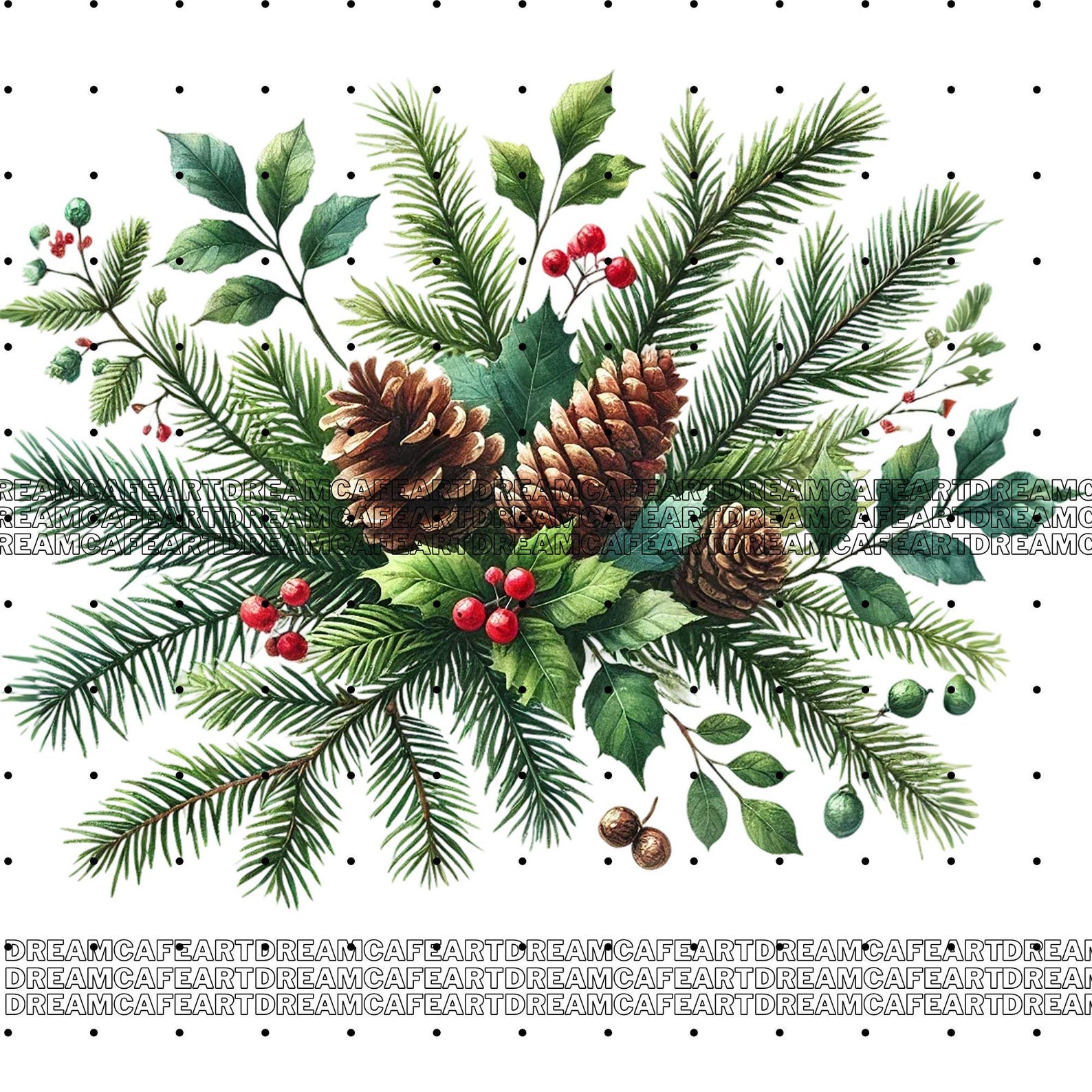 25 PNG Green Christmas Decor Clipart Bundle,set3,holiday Decoration ...