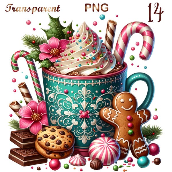 Hot Cocoa Clipart - Etsy