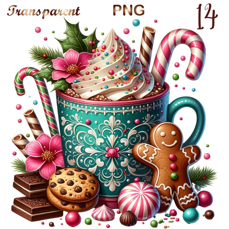 Hot Cocoa and Cookies Clip Art - Etsy