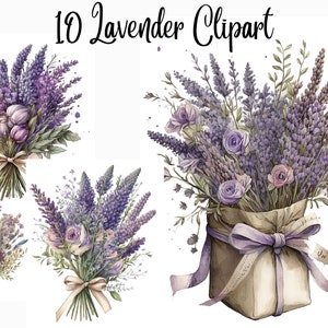 47 Lavender Clipart Bundle Watercolor Lavender Watercolor - Etsy