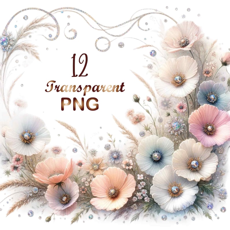 12 Boho Floral Border Png, Floral Border Clipart, Watercolor Floral ...