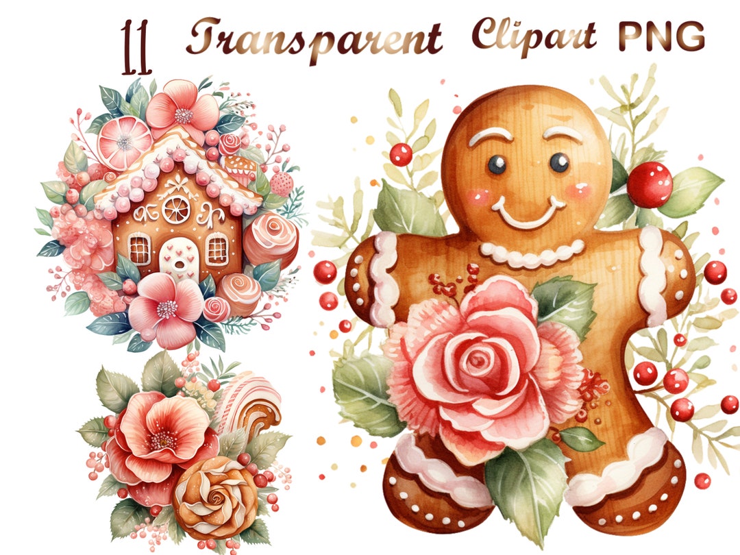 11 Gingerbread PNG, Christmas Clipart, Winter Clipart, Holiday Clipart ...