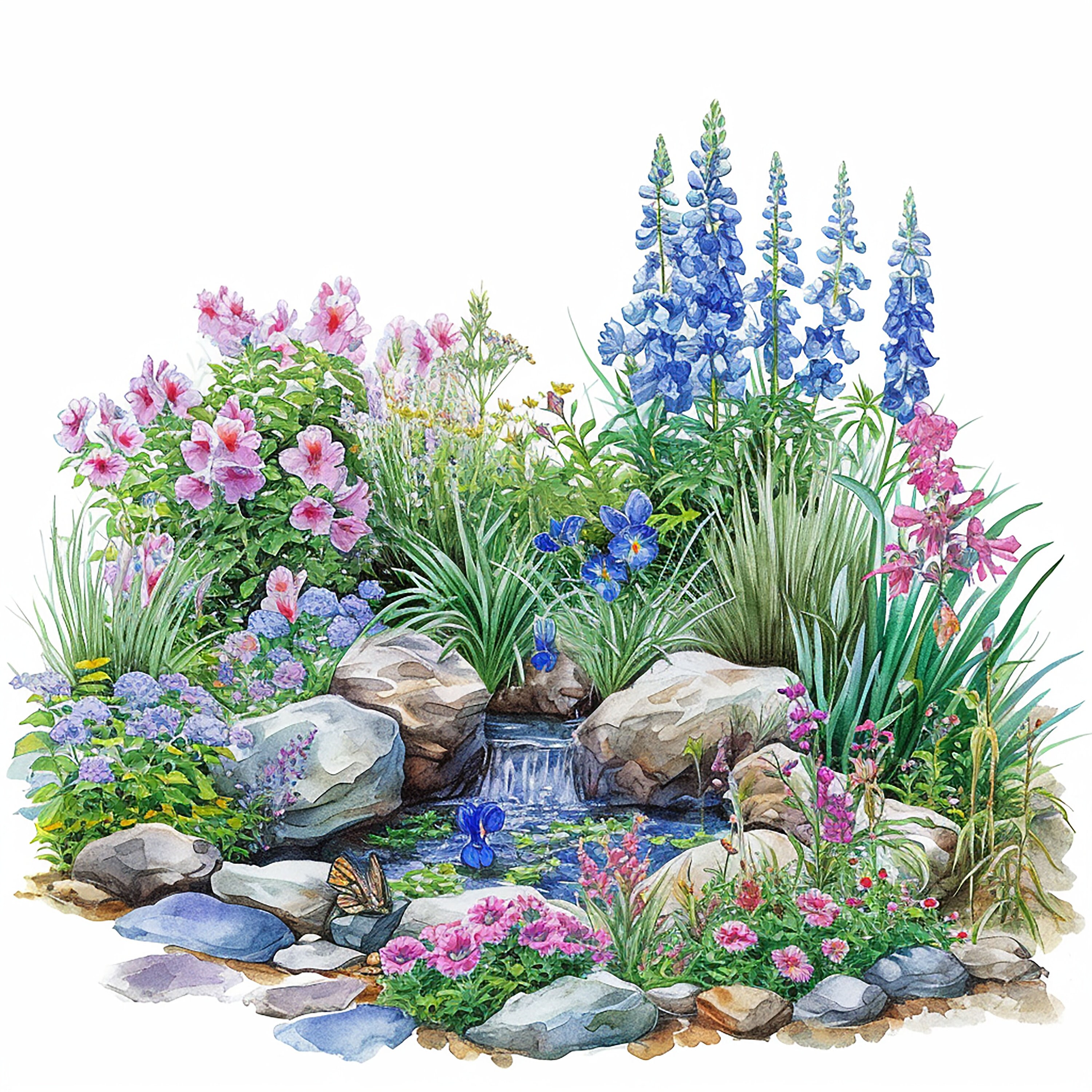 39 Spring Flowers Clipart Jpgs, Spring Garden Clipart, Digital Paper ...