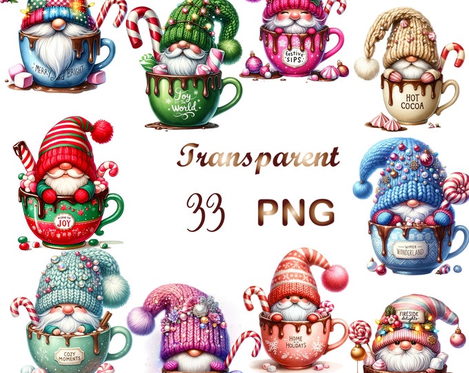 Gnome Christmas, Candyland Clipart, Gnome Christmas Clipart Bundle 26 ...