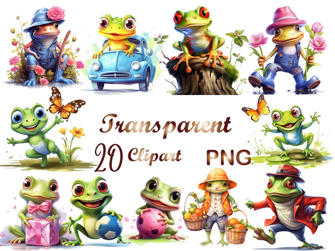 20 Frog Png,frog Clipart,cute Frog Clipart, Cute Frog Png,sublimation ...